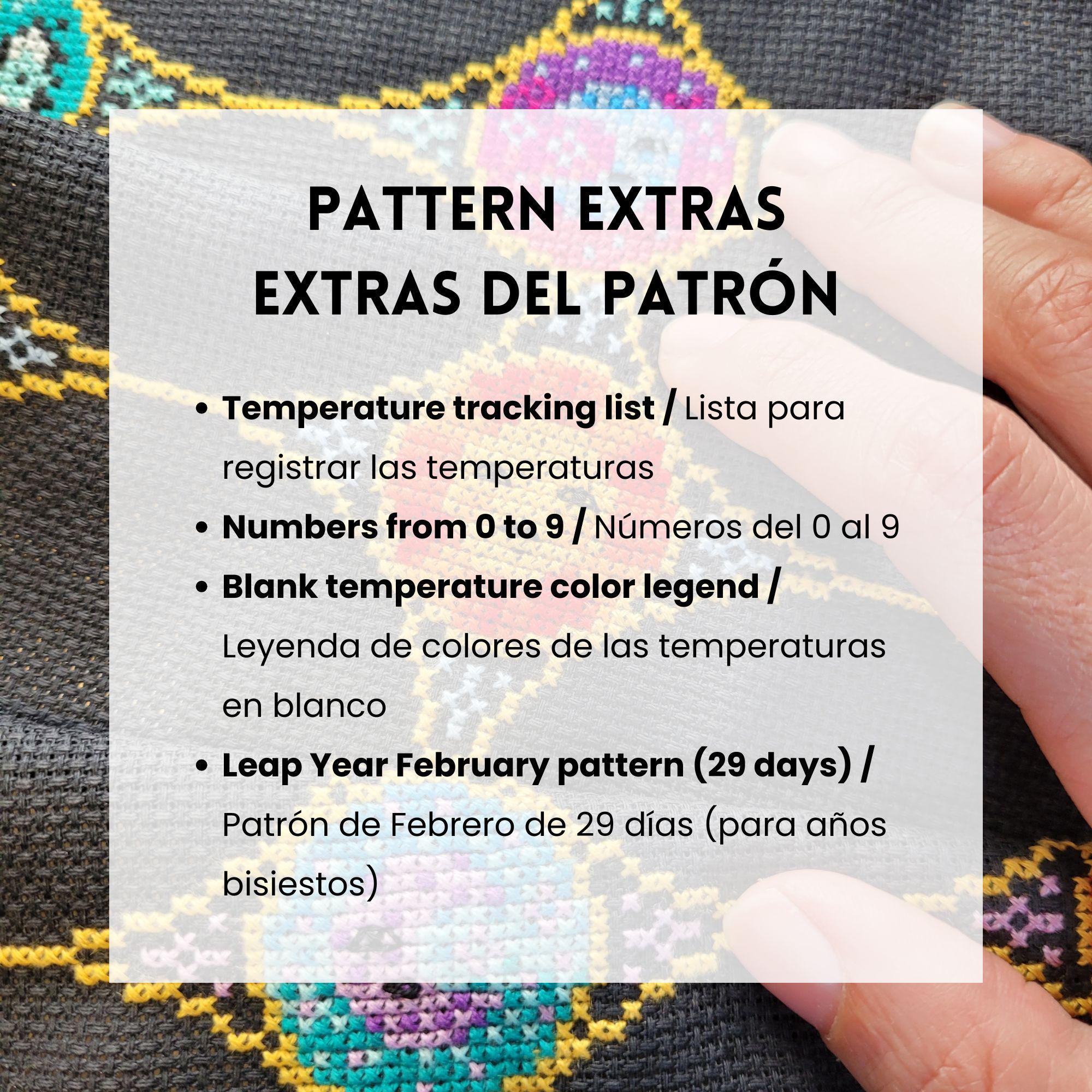 Floral Temperature Tracker Cross Stitch Pattern: Modern Garden Sampler ...