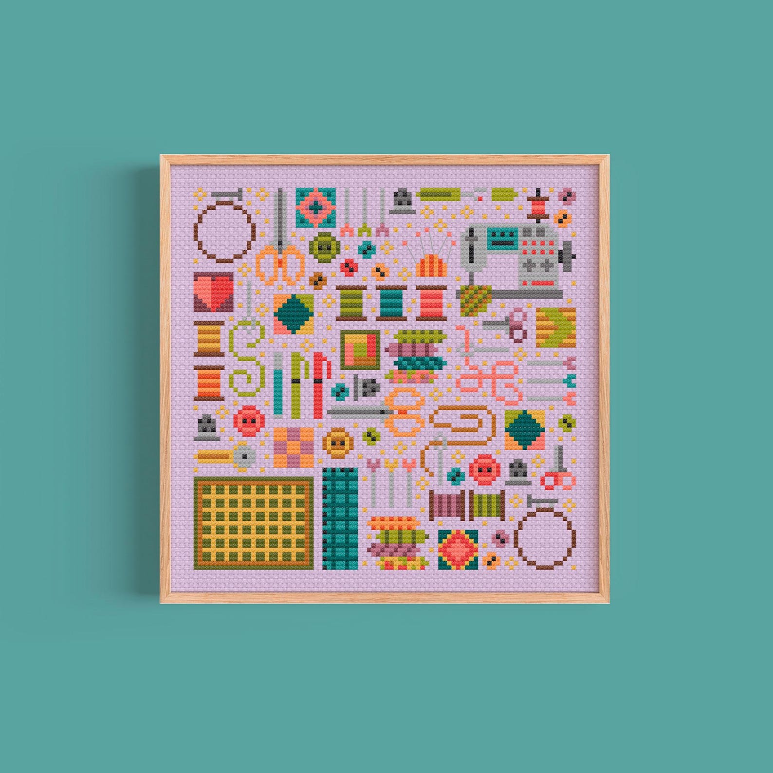 Quilting Room Cross Stitch Pattern: Modern Sewing Decor (instant ...