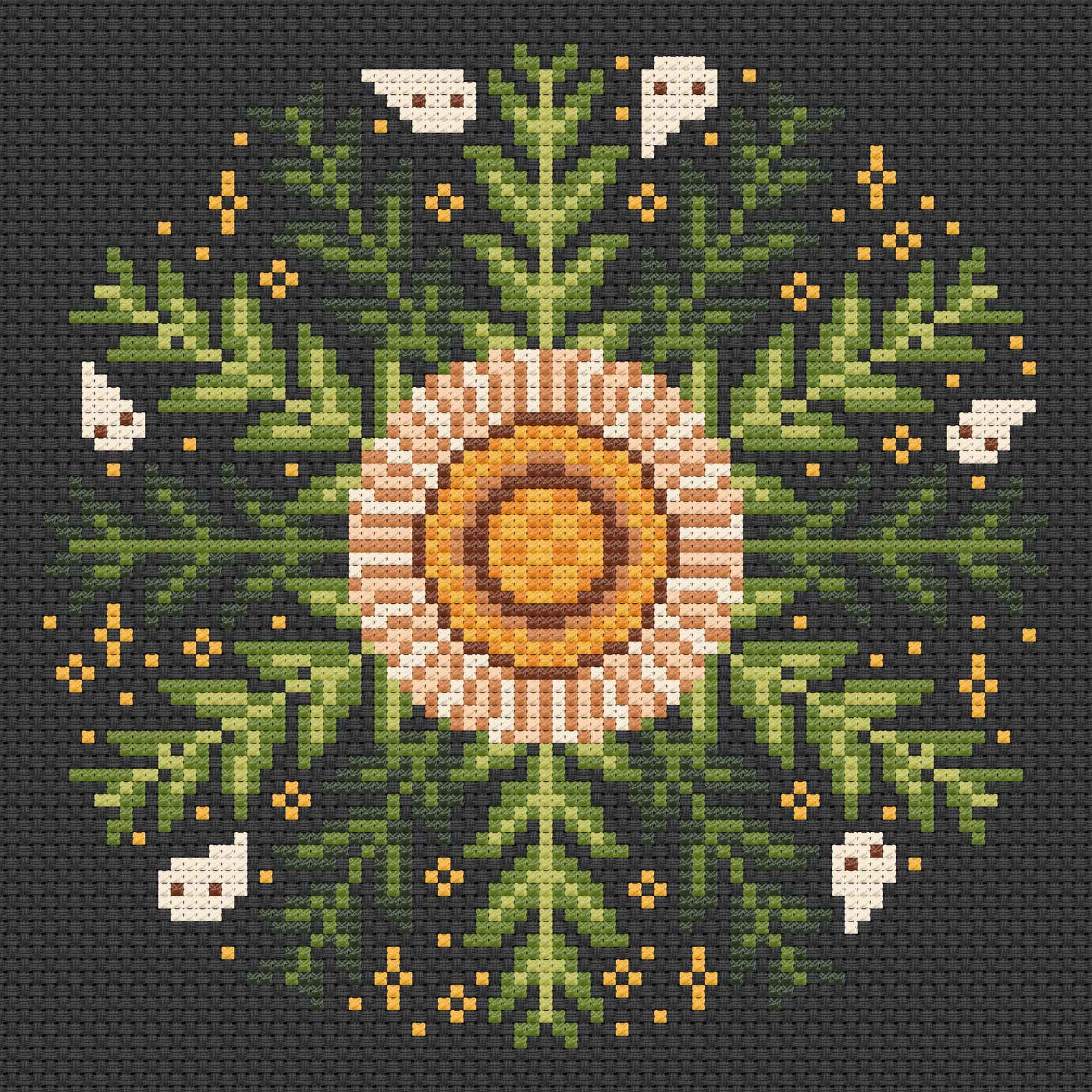 Solar Flower Cross Stitch Pattern: Basque Eguzkilore Symbol (PDF) - Etsy