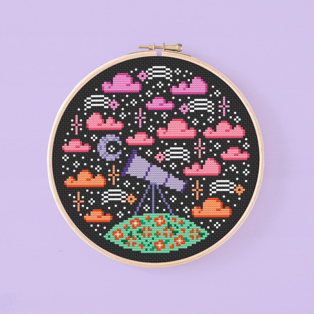 Clouds Cross Stitch Pattern, Dreamy Cloudy Sky Cross Stitch Chart ...