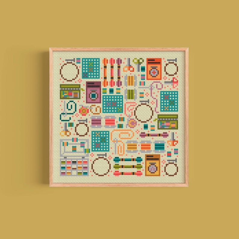 Sewing Room Cross Stitch Pattern: Modern Needlecraft Decor (PDF ...