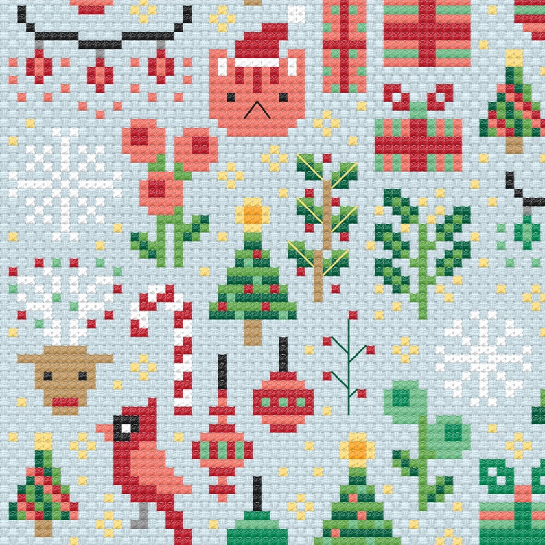 Christmas Garden Cross Stitch Pattern: Holiday Sampler (digital PDF) - Etsy
