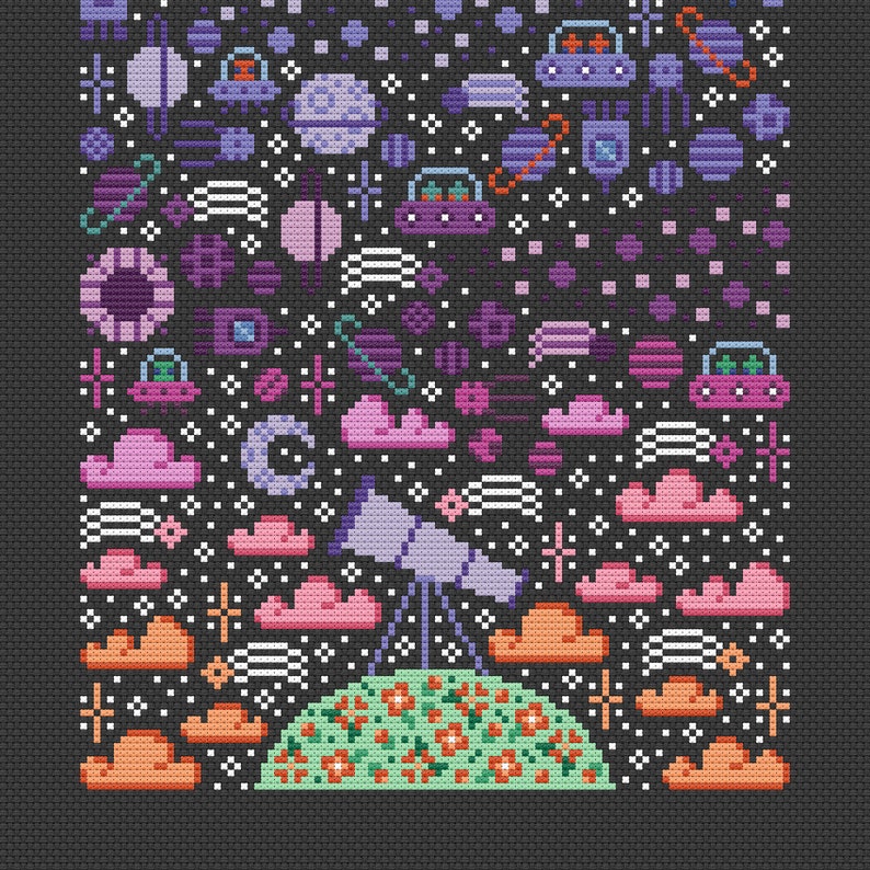 Galaxy Cross Stitch Pattern: Modern Space Universe (PDF Pattern) - Etsy