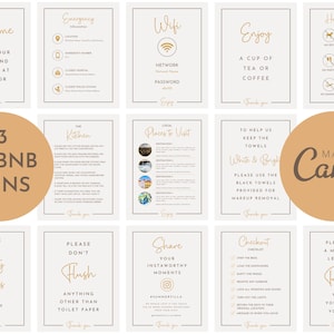 13 Airbnb Signs, Air Bnb Posters, Bundle, Editable Template, Canva ...