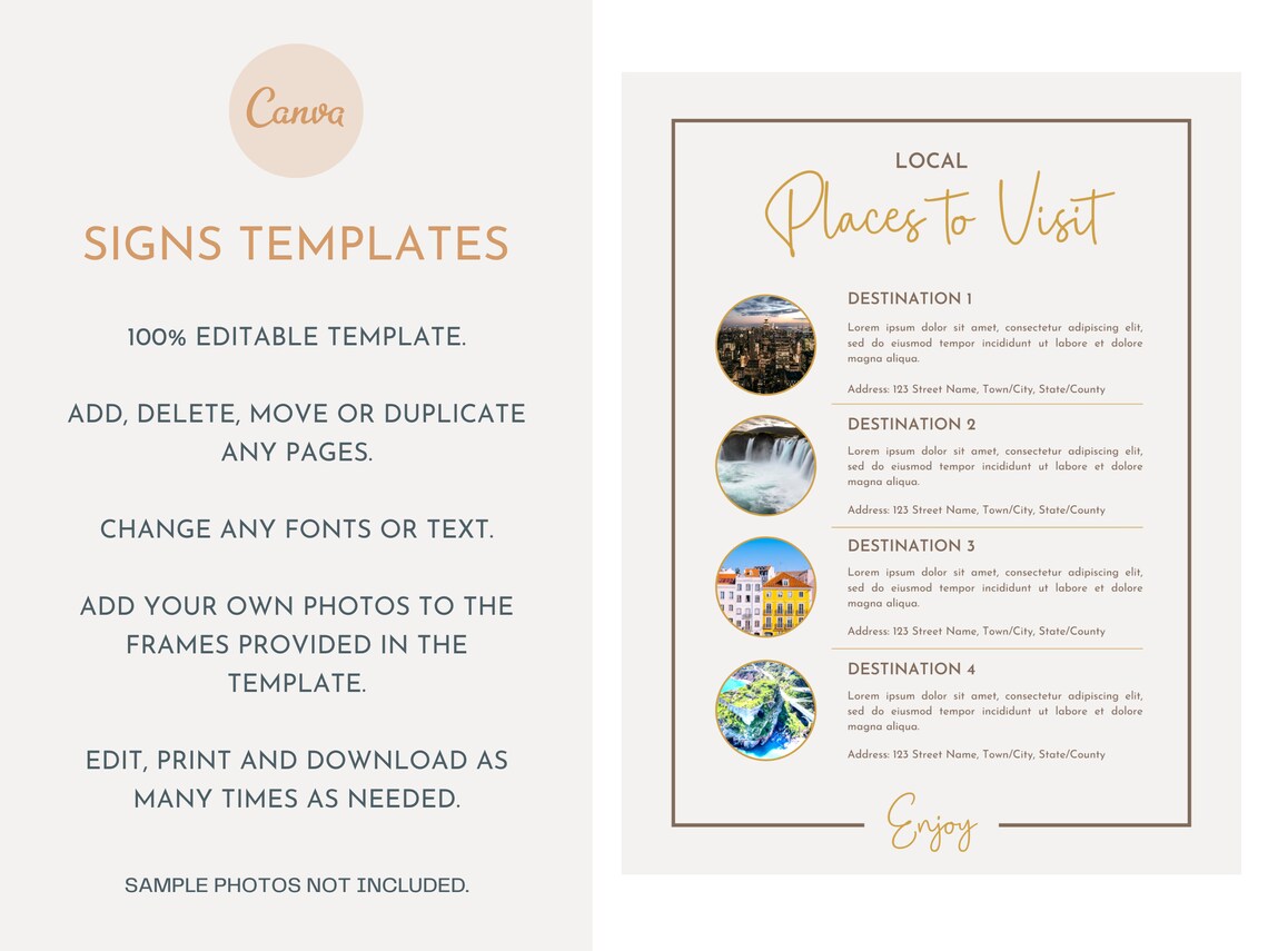 13 Airbnb Signs, Air Bnb Posters, Bundle, Editable Template, Canva ...