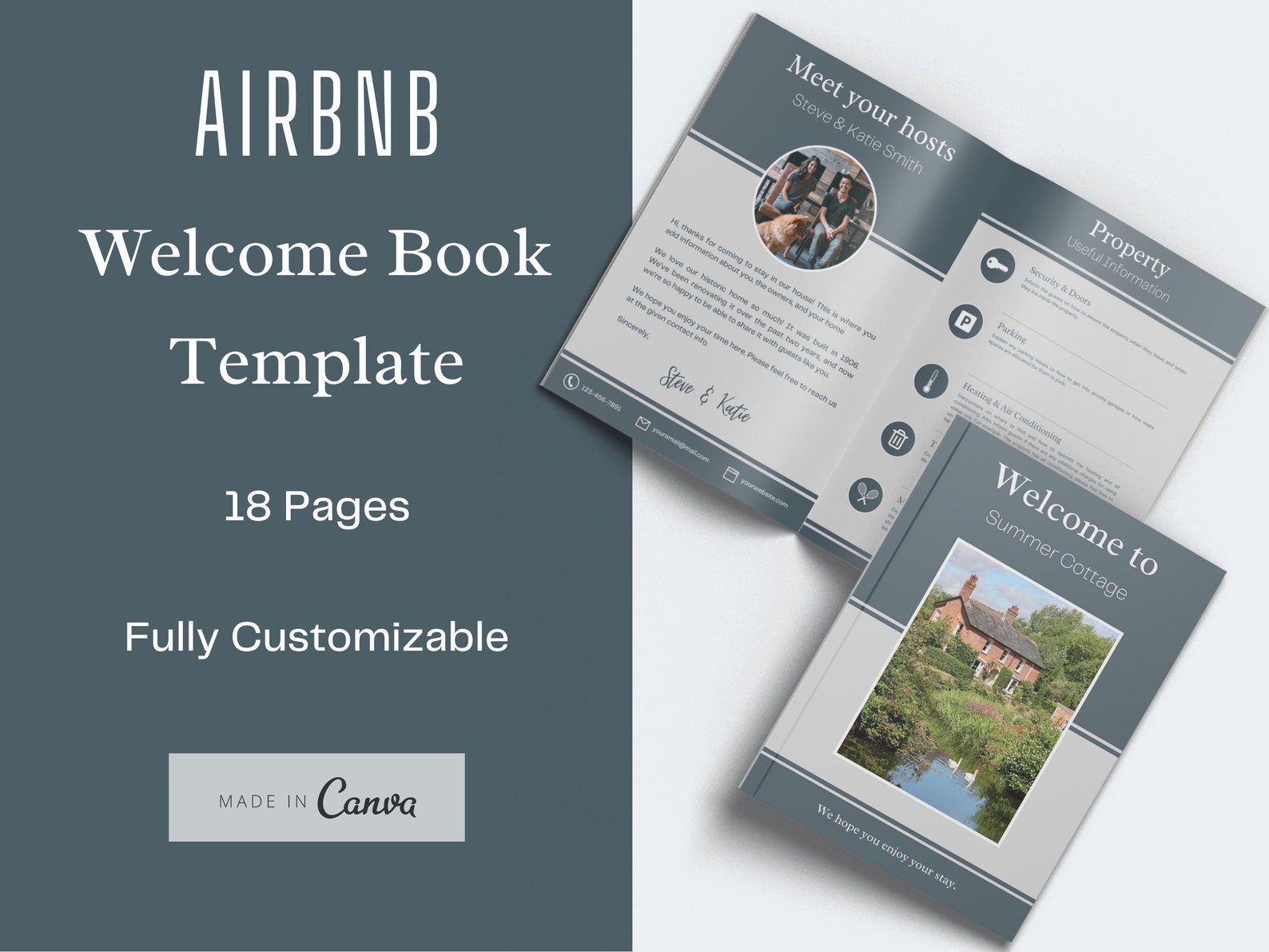Airbnb Welcome Book Template, VRBO Welcome Book Template for Canva ...