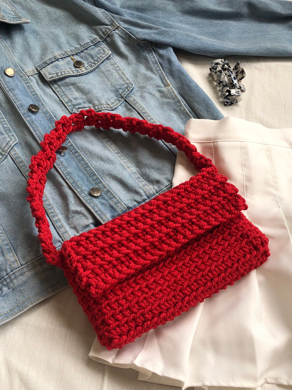Aster Crochet Shoulder Bag With Flap Easy Pattern Handmade by Ocavve ...
