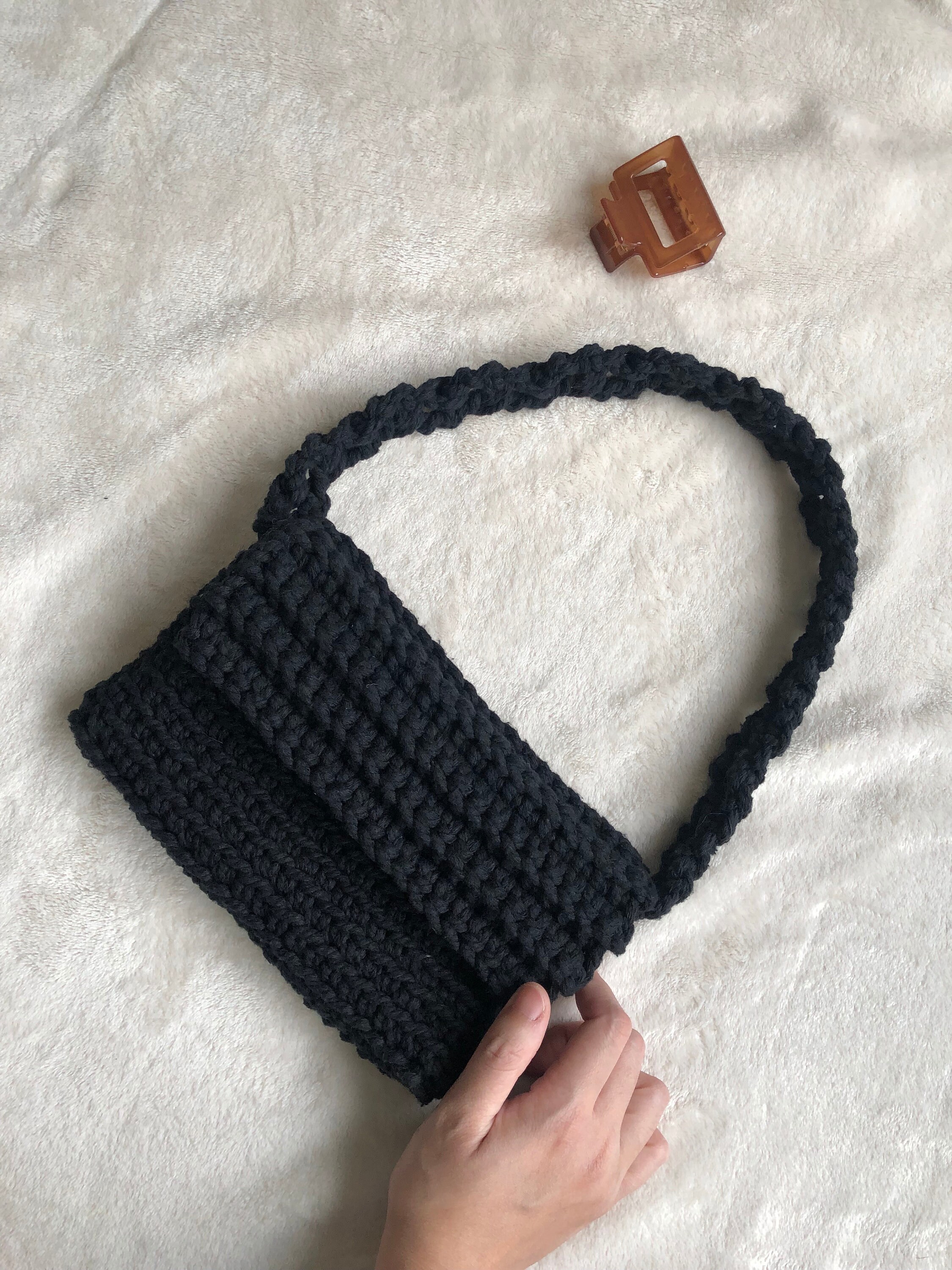 Aster Shoulder Bag With Flap Crochet Bag Handmade Macrame Bag - Etsy