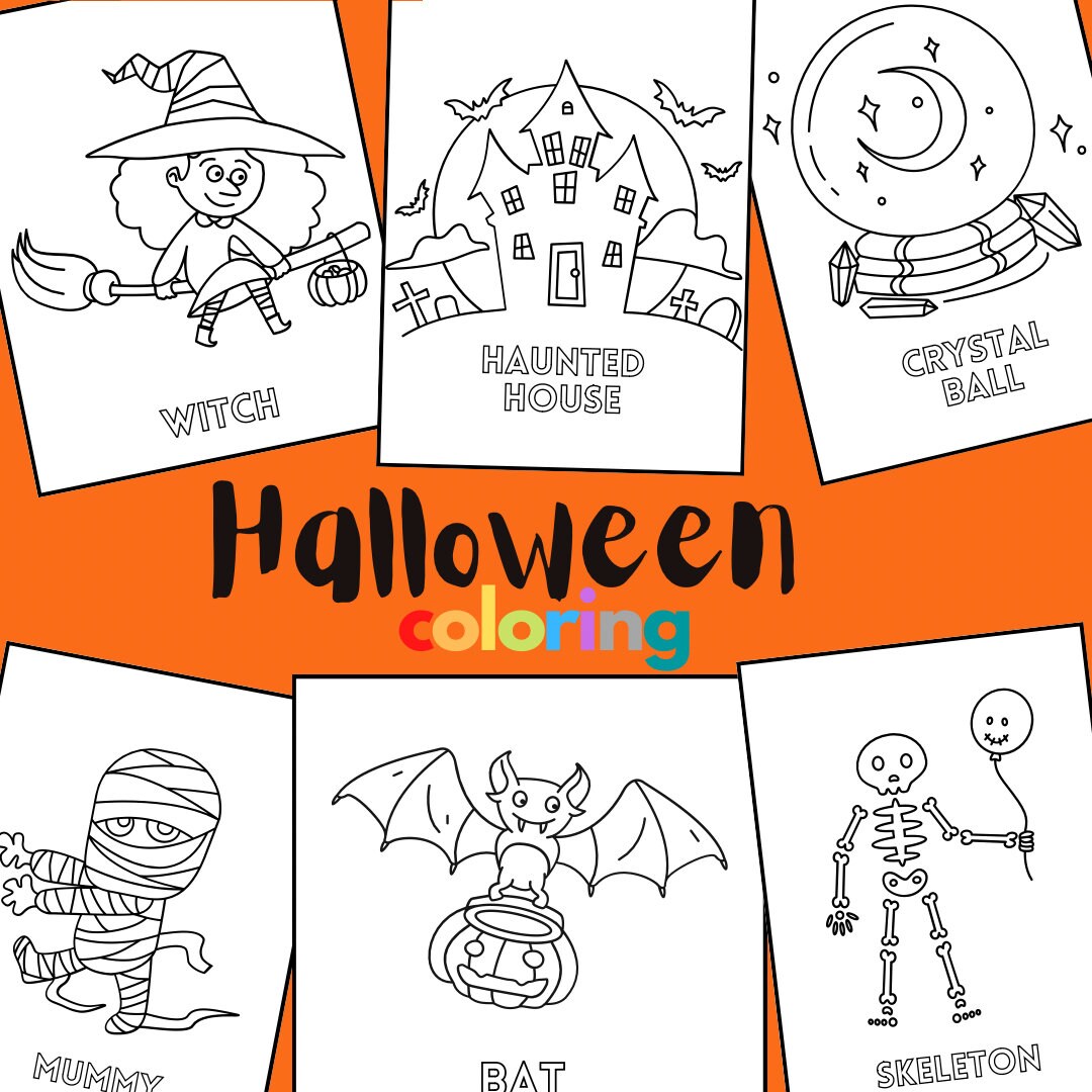 PRINTABLE Halloween Coloring Sheets Pages for Toddler Kids Party Games ...