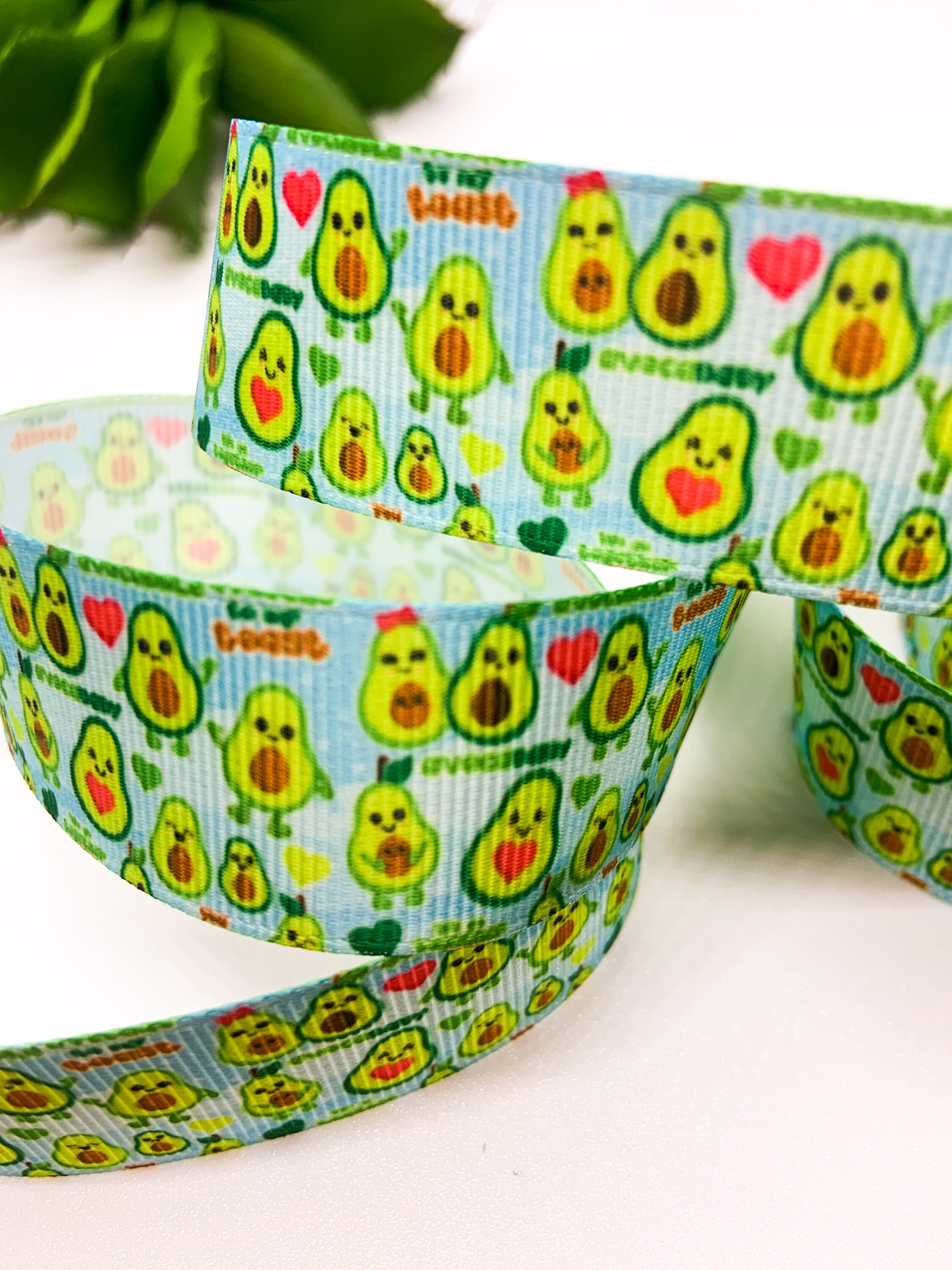 Avocados Ribbon Coarse Grain 25mm - Etsy