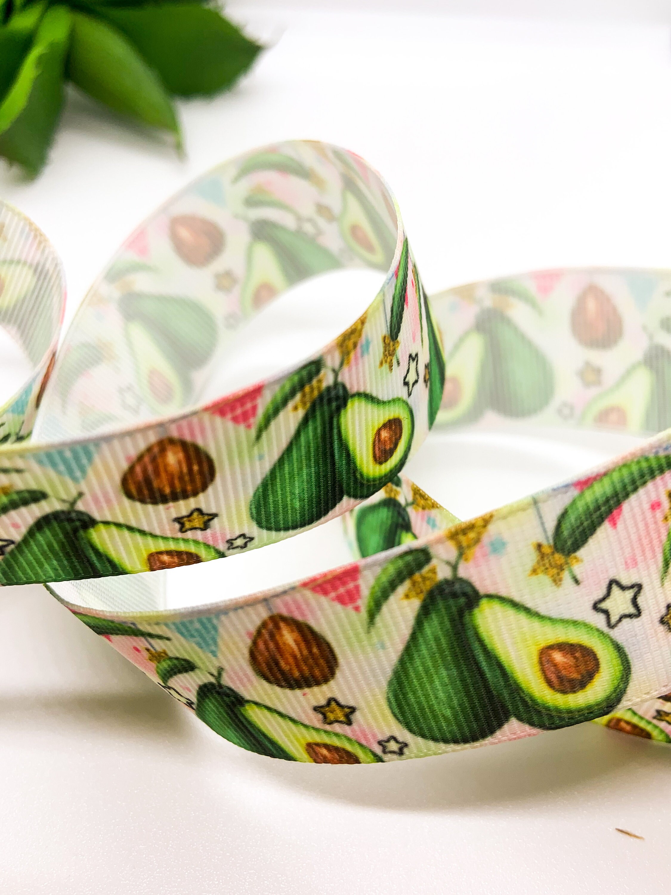 Avocados Ribbon Coarse Grain 25mm - Etsy