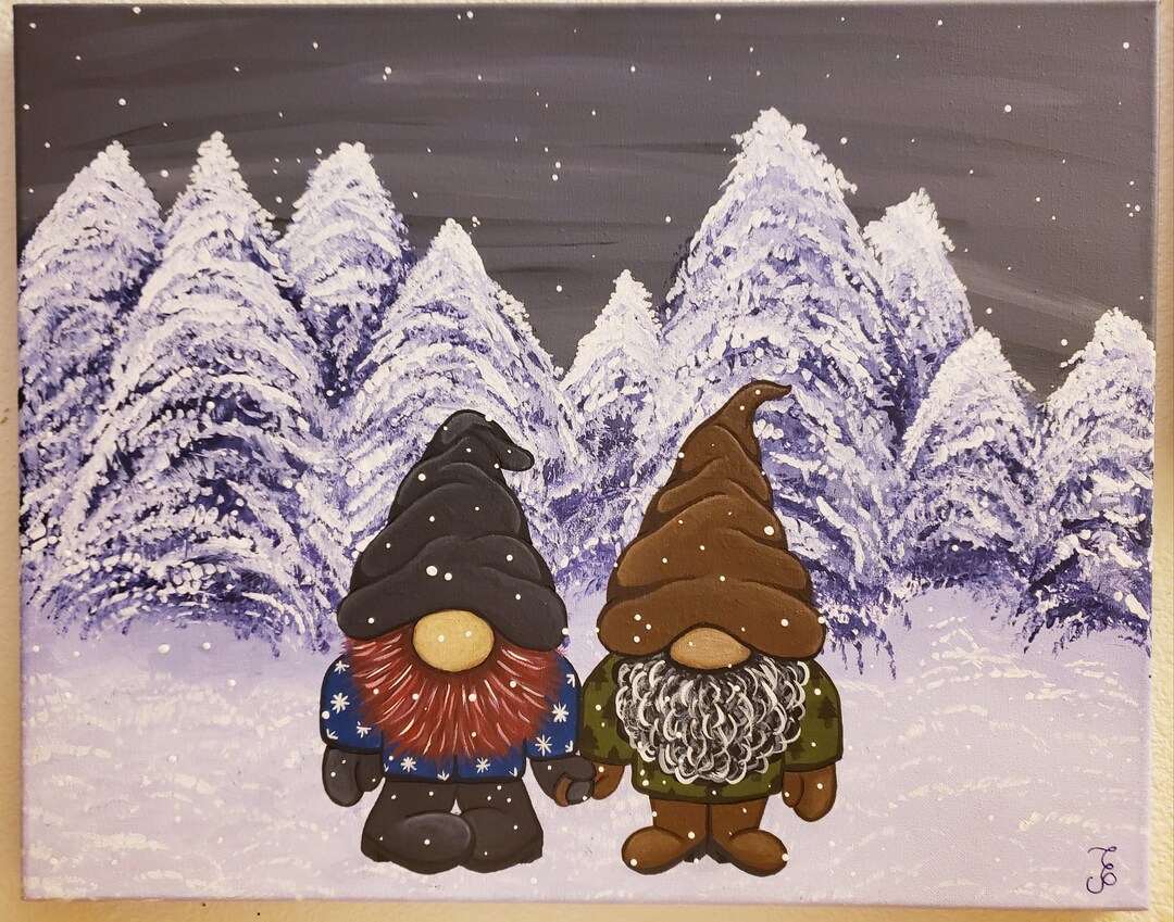 Gnomes in Snow - Etsy