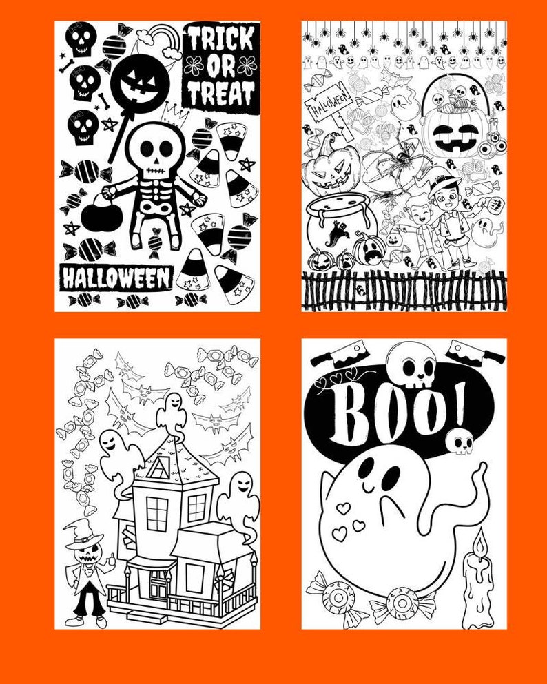 Printable Halloween Coloring Pages Spooky Coloring Creepy - Etsy