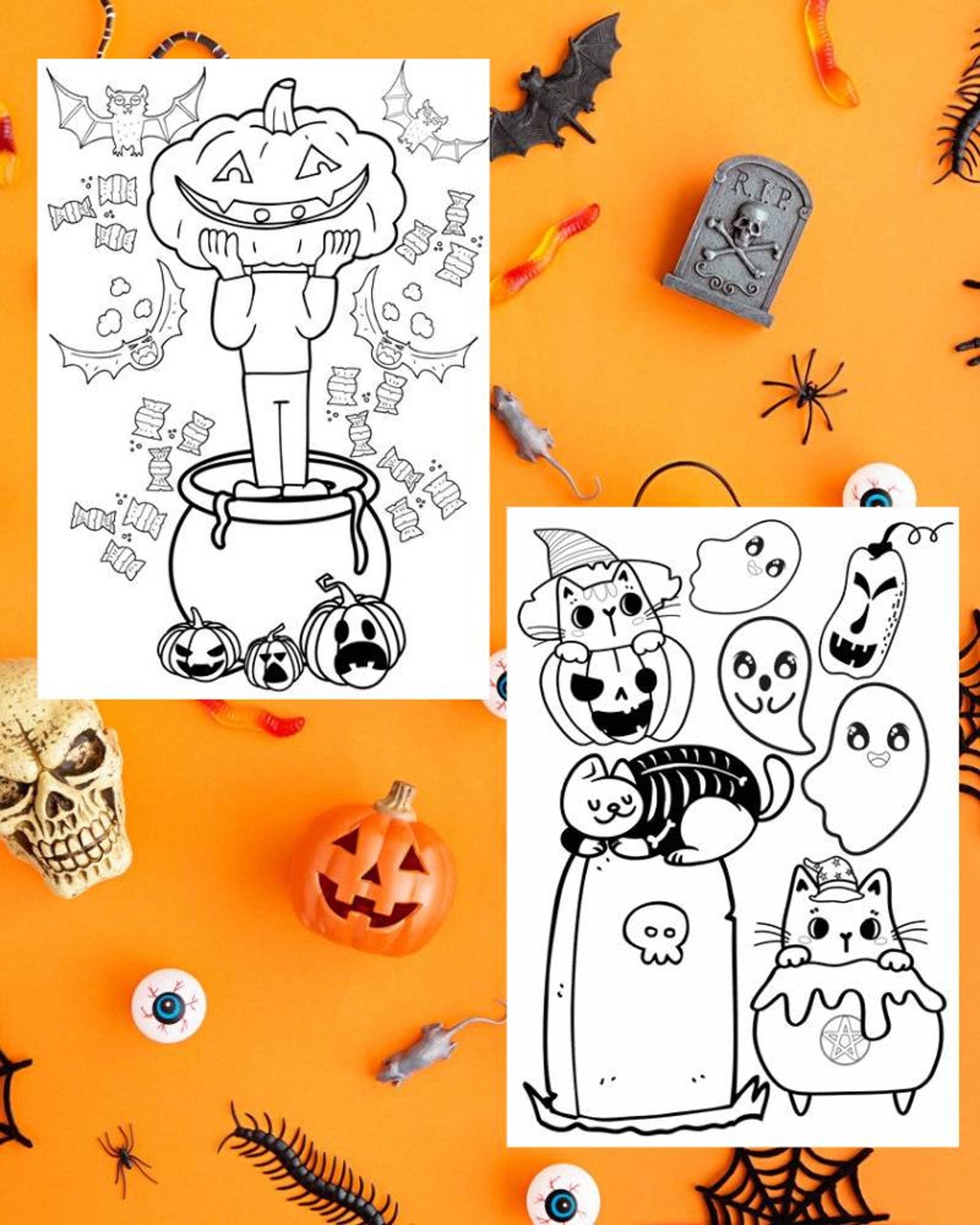 Printable Halloween Coloring Pages Spooky Coloring Creepy Coloring ...