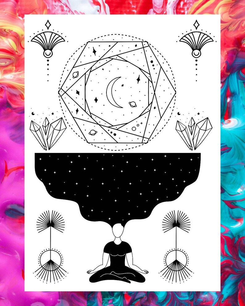 Witchy Coloring Pages Spiritual Coloring Magic Coloring | Etsy