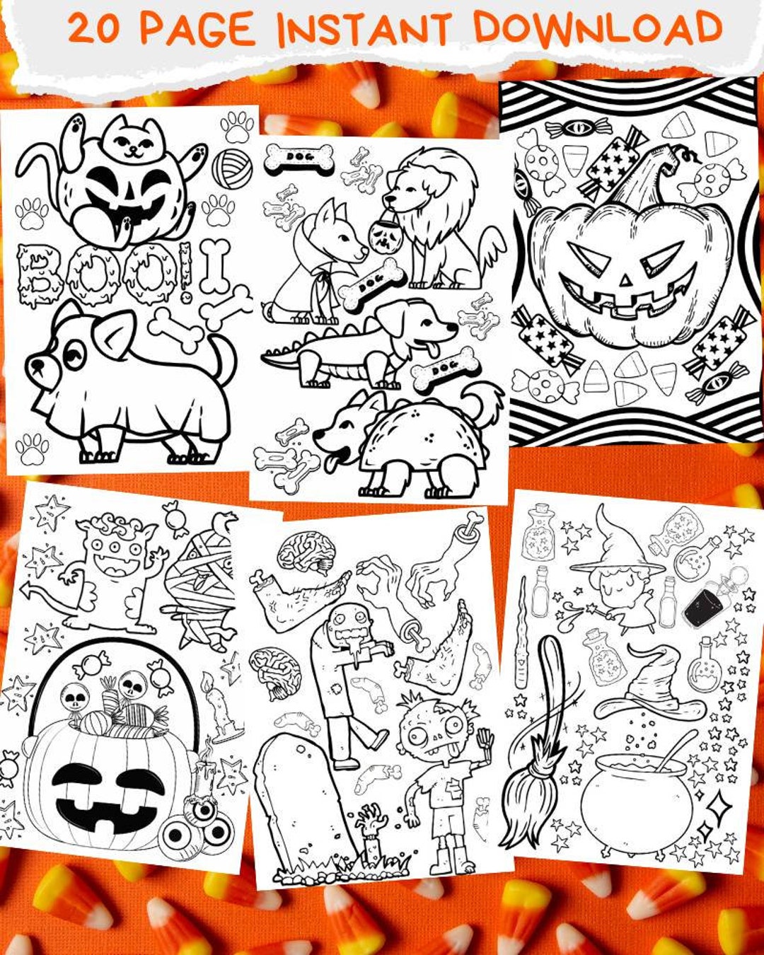 Printable Halloween Coloring Pages Spooky Coloring Creepy Coloring ...