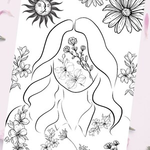 Spiritual Coloring Pages Magical Coloring Pages Witchy Coloring Pages ...