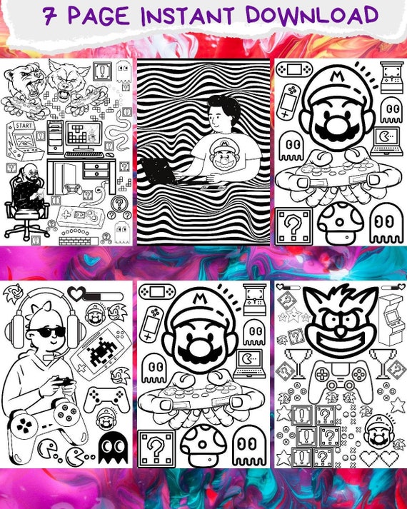 Gamer Coloring Pages Gaming Coloring Pages PDF Coloring | Etsy