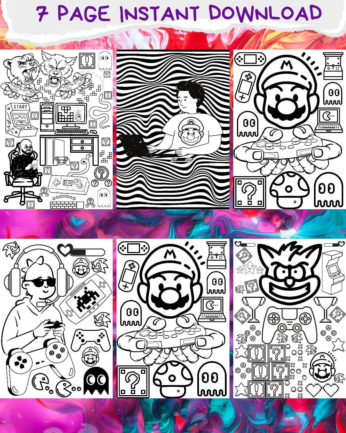 Gamer Coloring Pages Gaming Coloring Pages PDF Coloring Pages Digital ...