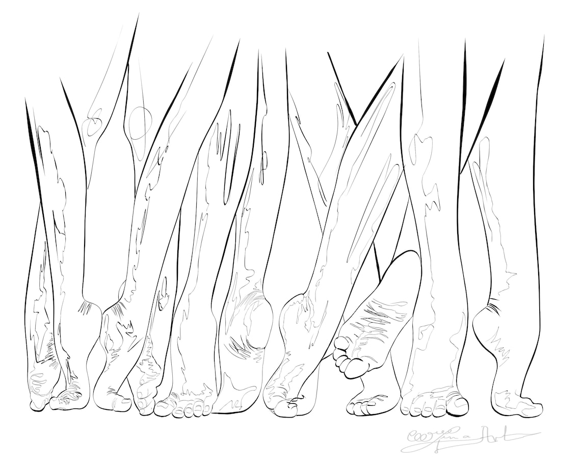 Barefoot Dance Line Drawing Printable Digital Download Line - Etsy