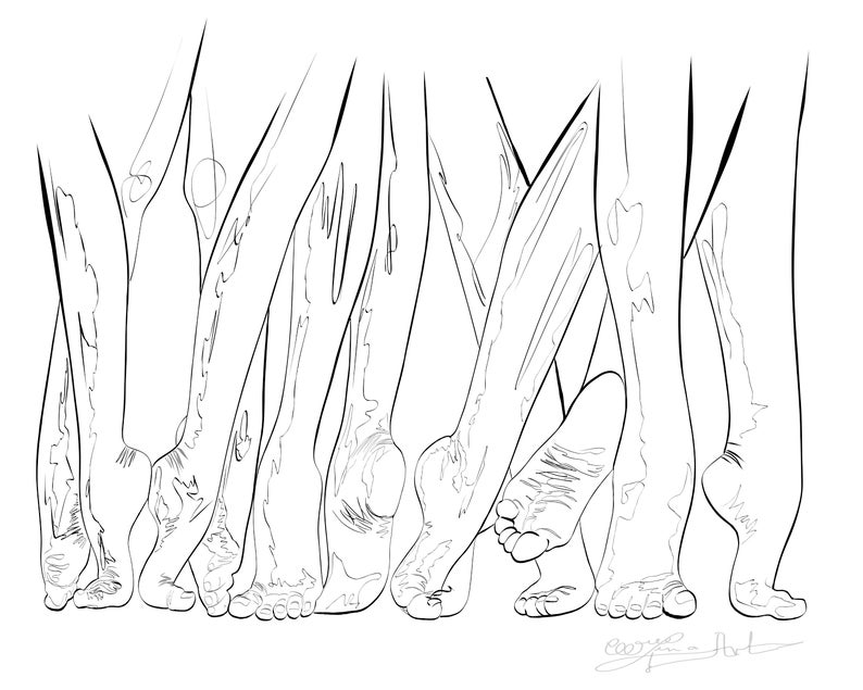 Barefoot Dance Line Drawing Printable Digital Download Line - Etsy