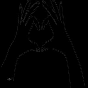 Hand Heart Best Friend Heart Hand Art Minimalist Drawing Printable ...