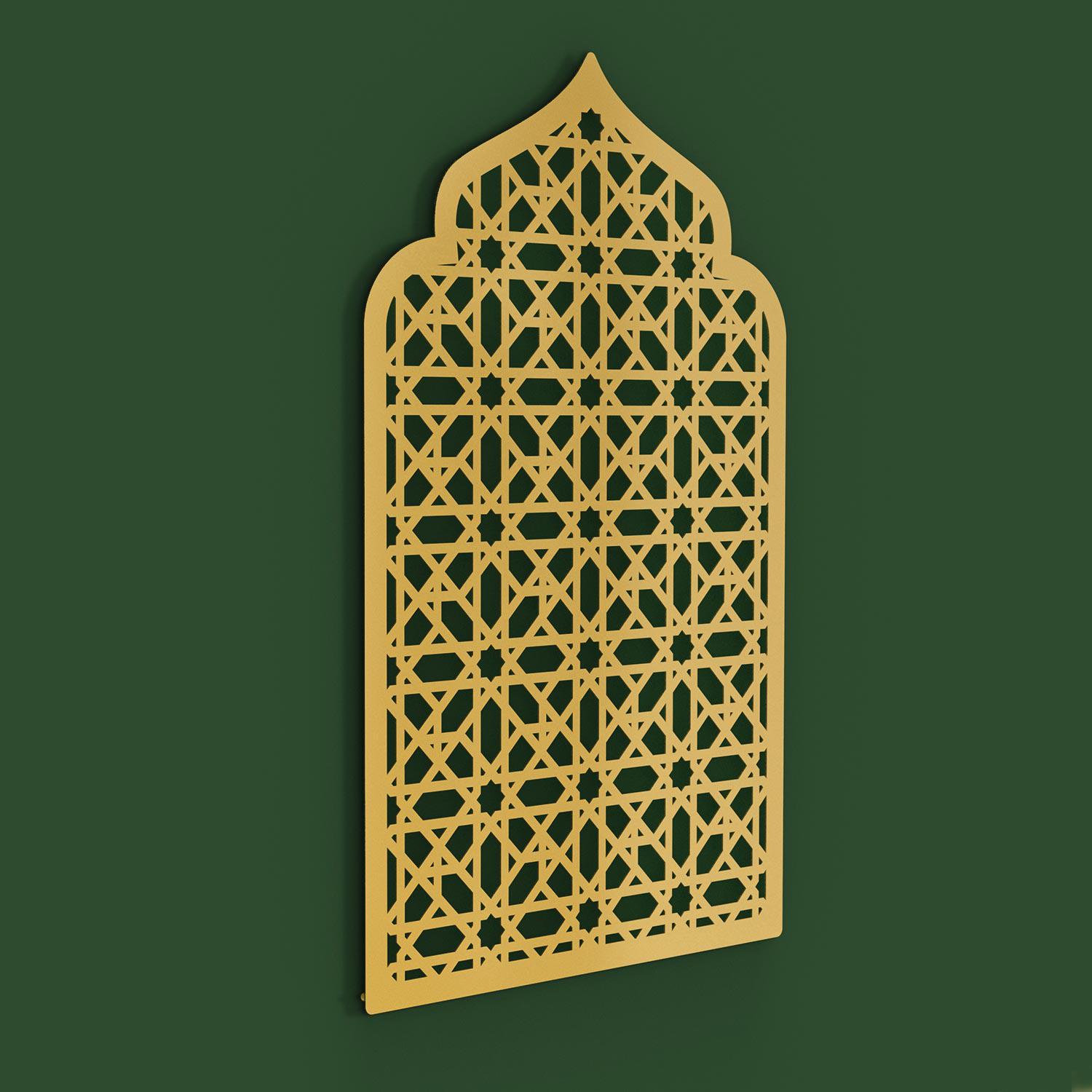 Mihrab Shaped Metal Islamic Wall Art, Moroccan Wall Decor, Arabic Wall ...