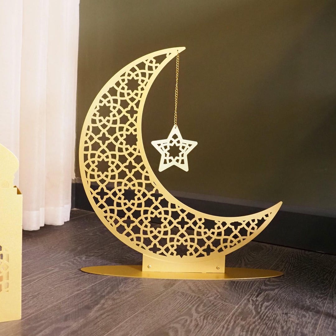 Ramadan Decor for Table, Metal Crescent Ramadan Moon, Eid Decor ...