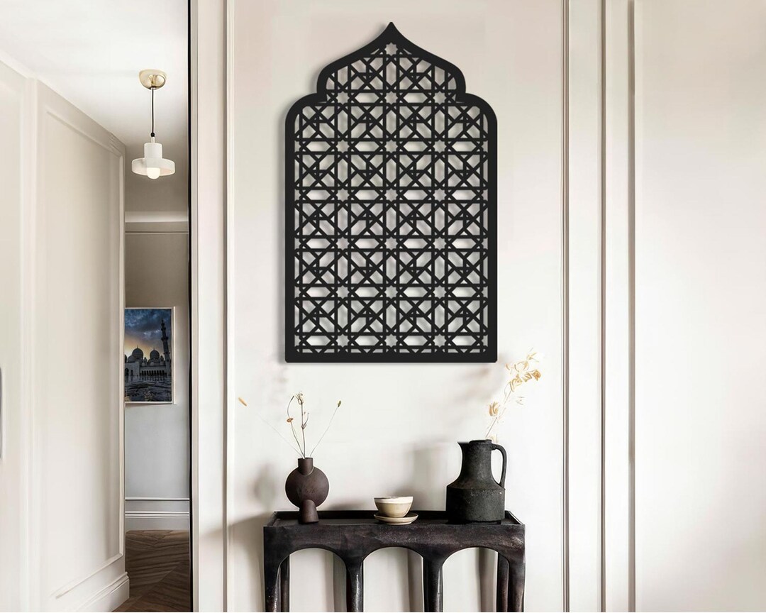 Mihrab Shaped Metal Islamic Wall Art, Moroccan Wall Decor, Arabic Wall ...