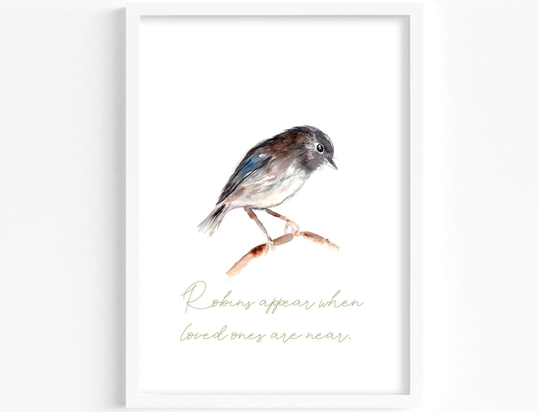Robins Appear Sympathy Poem WATERCOLOUR Robin Funeral Printable Poem ...