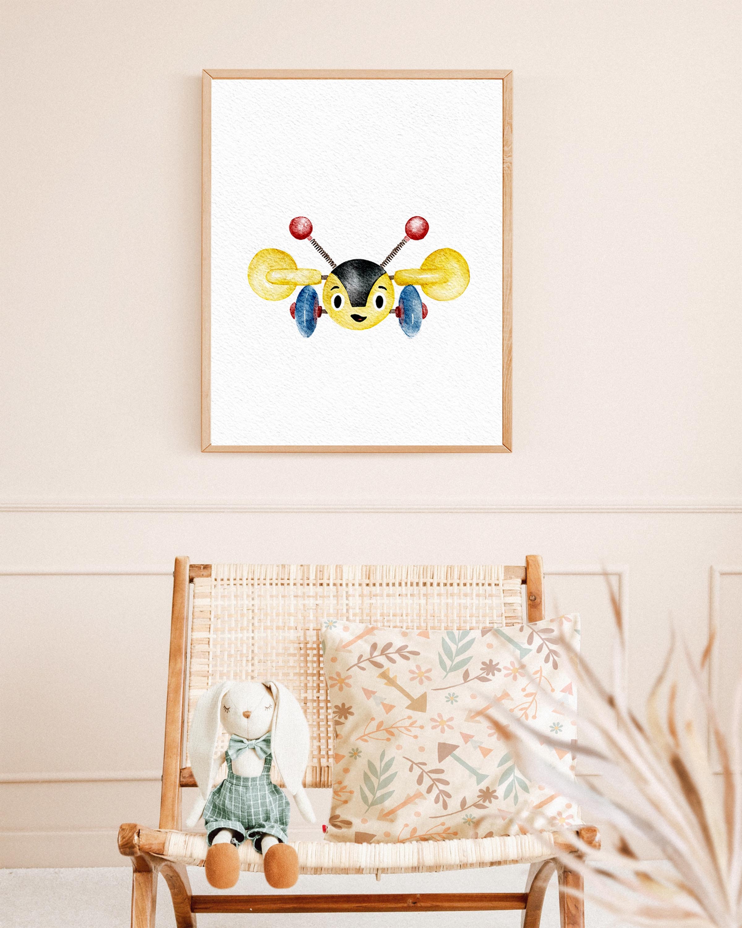 Buzzy Bee Bee Digital Watercolor Nursery Painting DIGITAL Print Buzzy ...