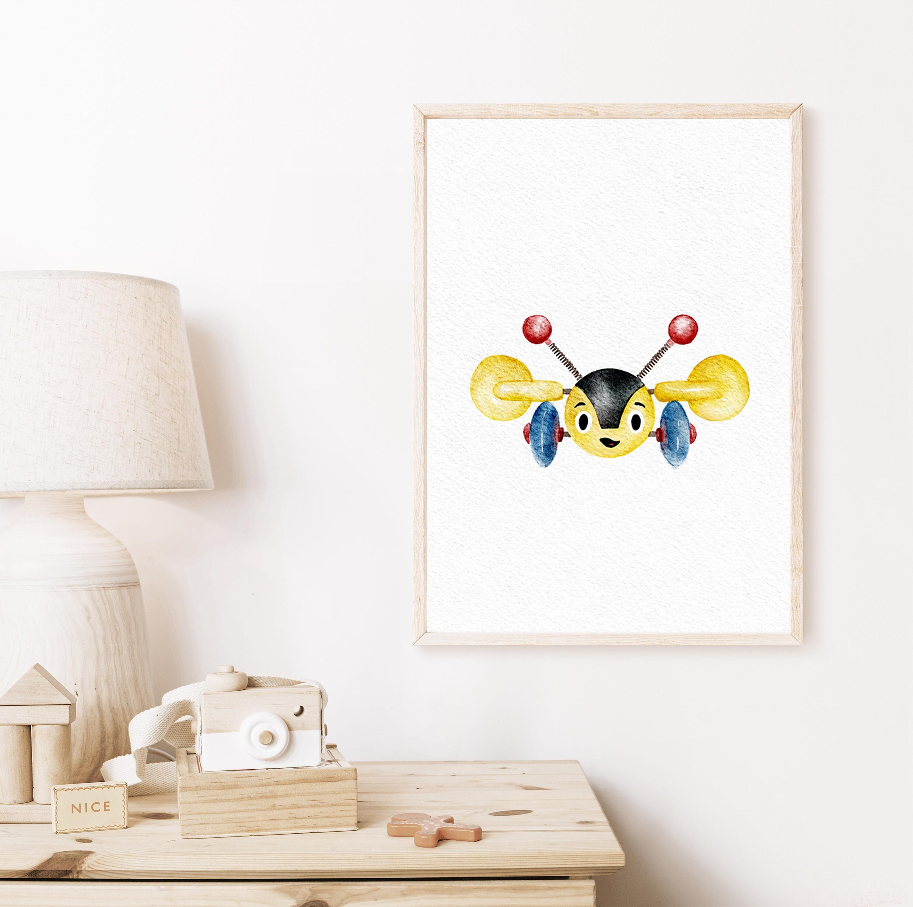 Buzzy Bee Bee Digital Watercolor Nursery Painting DIGITAL Print Buzzy ...