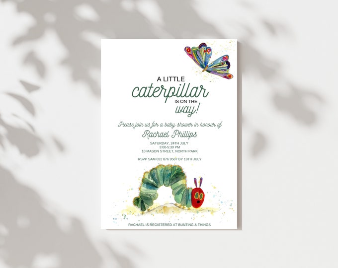 BABY SHOWER the Very Hungry Caterpillar | Editable Digital Invitation ...