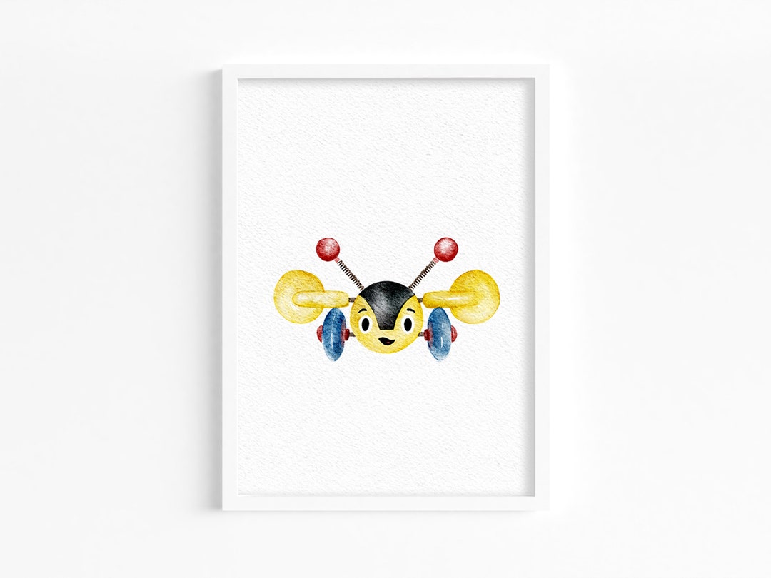 Buzzy Bee | Bee Digital Watercolor Nursery Painting DIGITAL Print ...