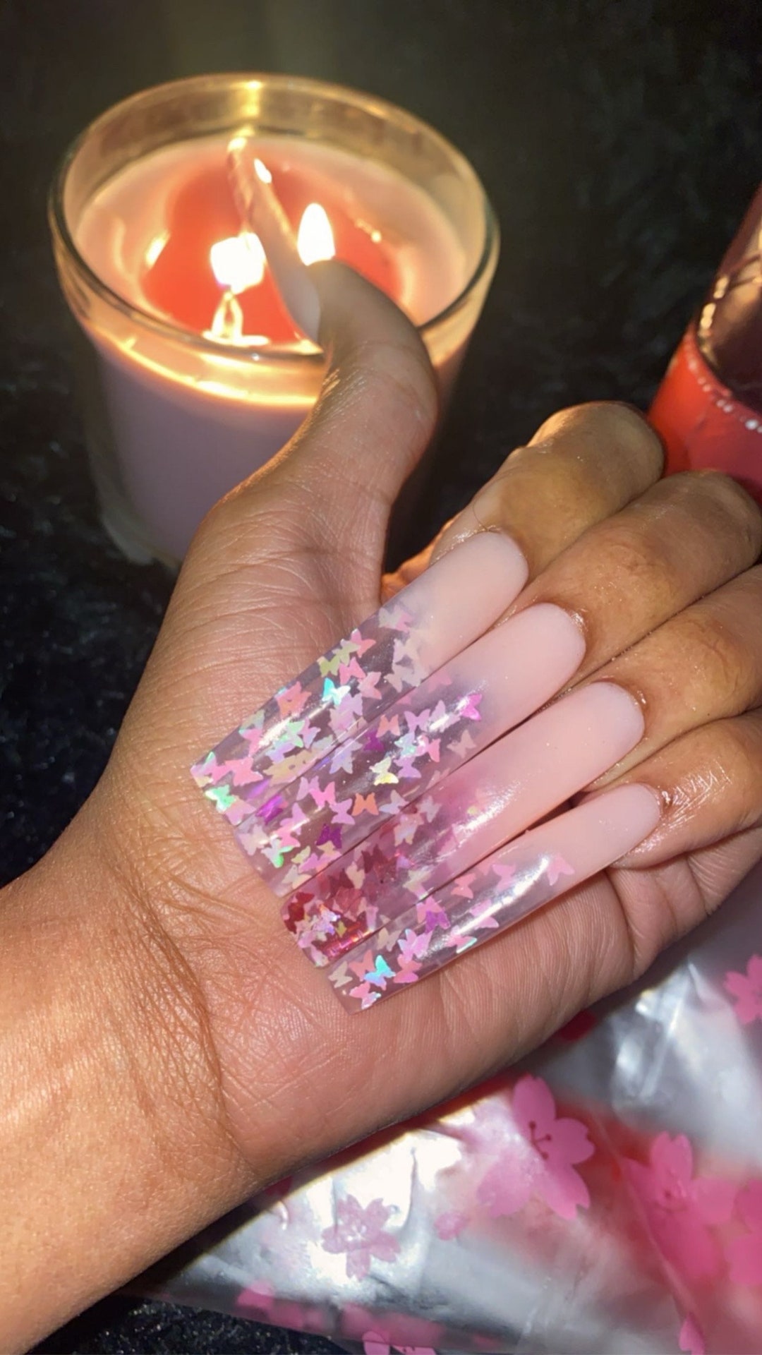 Acrylic XLL Coffin Ombre Nails - Etsy