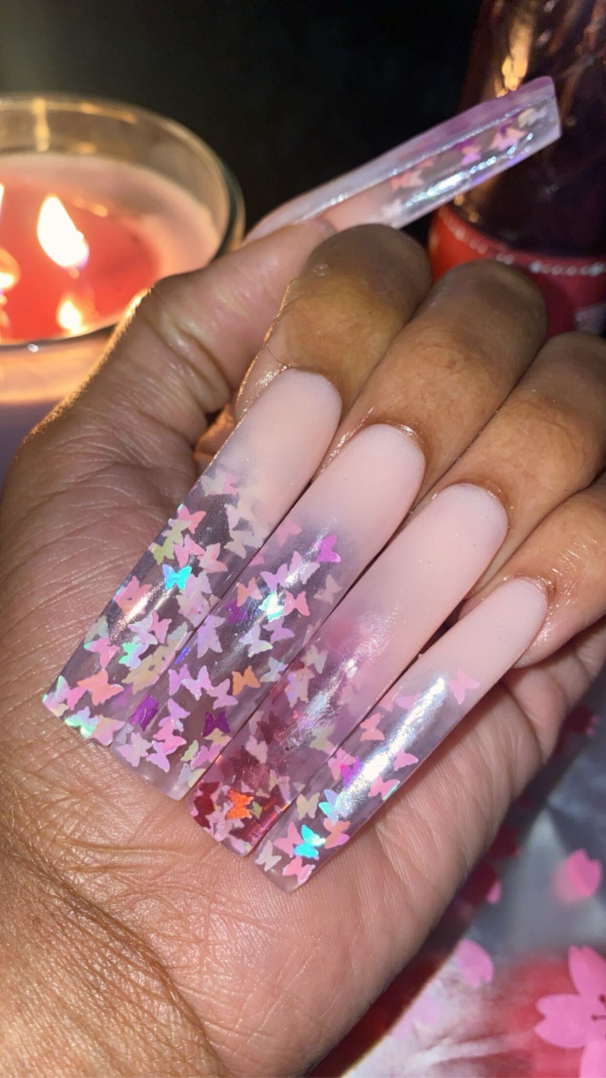 Acrylic XLL Coffin Ombre Nails - Etsy
