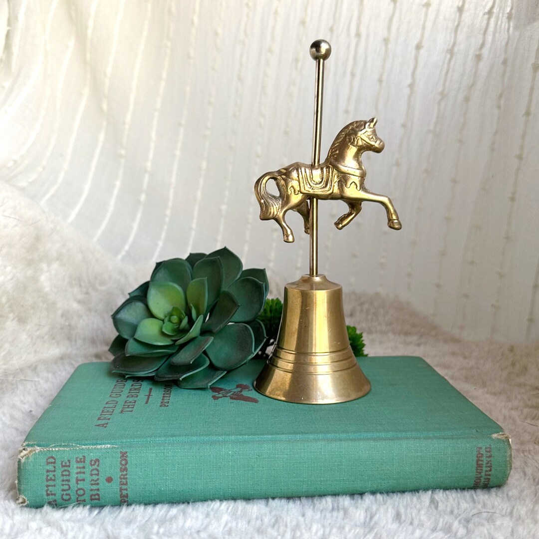 Vintage Brass Carousel Horse Bell - Etsy