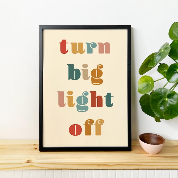 Turn off Lights Sign - Etsy UK