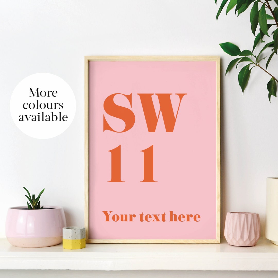 Personalised Postcode Print Family Name Custom Street Poster - Etsy UK