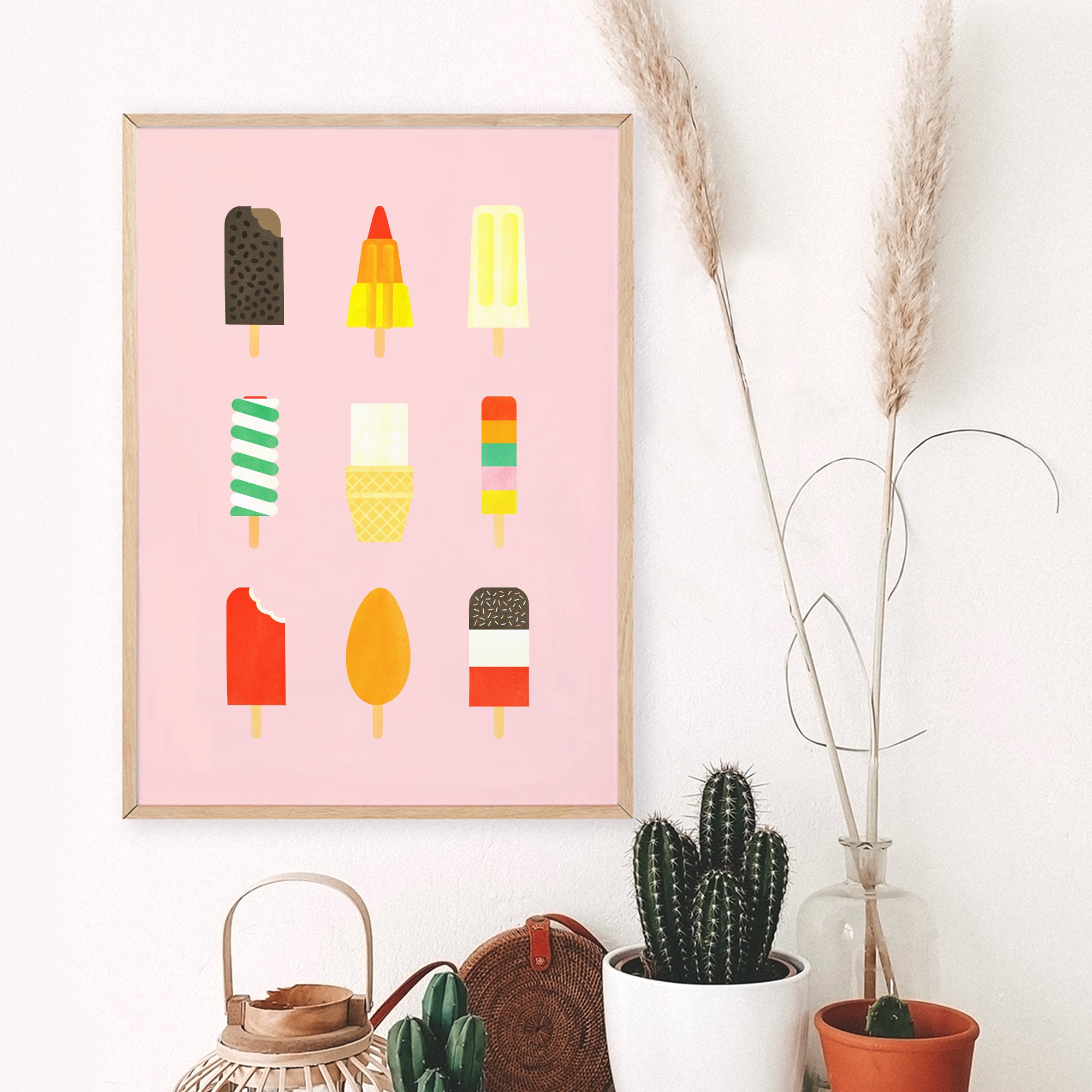 Ice Cream Art Print Ice Lolly Poster Ice Cream Wall Decor - Etsy UK