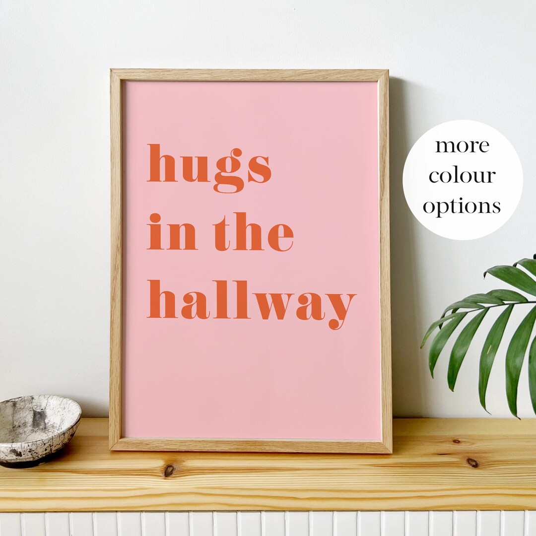 Hugs in the Hallway Print, Colourful Entryway Art: Welcome Wall Decor ...