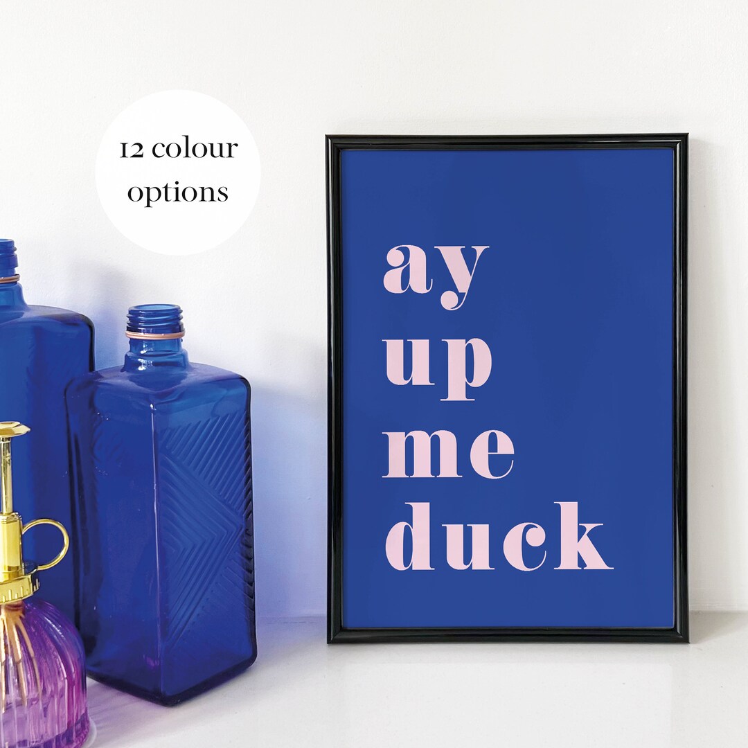 Sheffield Print Ay up Me Duck Wall Art Yorkshire Quote Northern Phrase ...