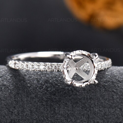 14k Yellow Gold Semi Mount Diamond Engagement Ring Setting - Etsy