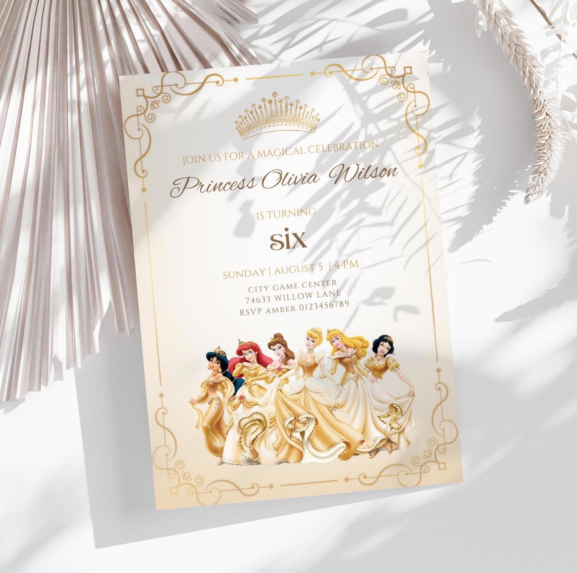 Princess Birthday Invitation, Customizable Princess Invitation Princess ...
