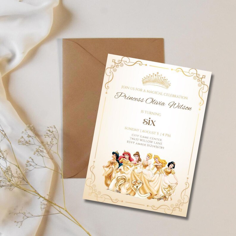 Princess Birthday Invitation, Customizable Princess Invitation Princess ...