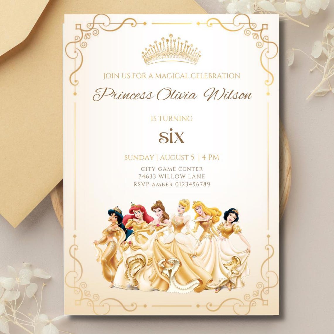 Princess Birthday Invitation, Customizable Princess Invitation Princess ...