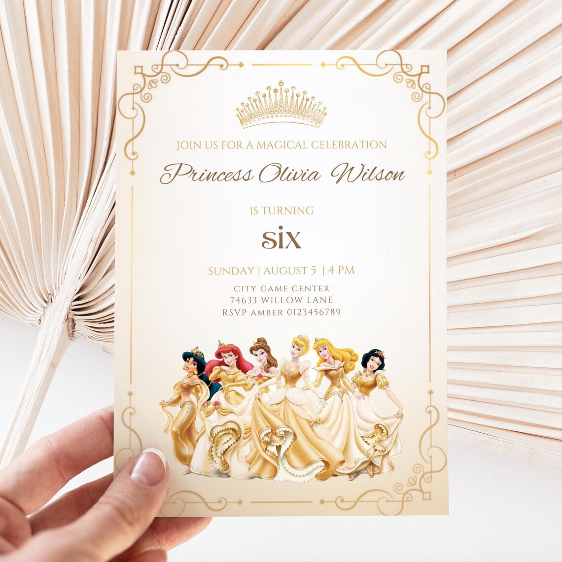 Princess Birthday Invitation, Customizable Princess Invitation Princess ...