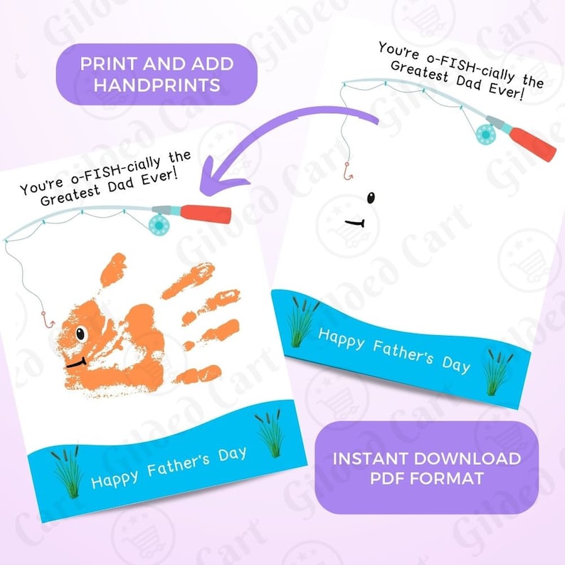 Printable Handprint Art Father's Day Digital Download - Etsy