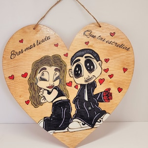 Chicano Love Heart (in Color), Anniversary Couple Art, Custom Cartoon ...