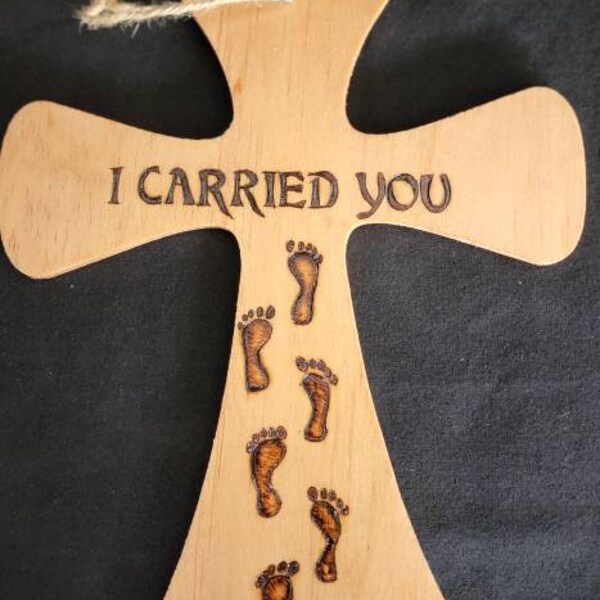 Footprints Cross - Etsy